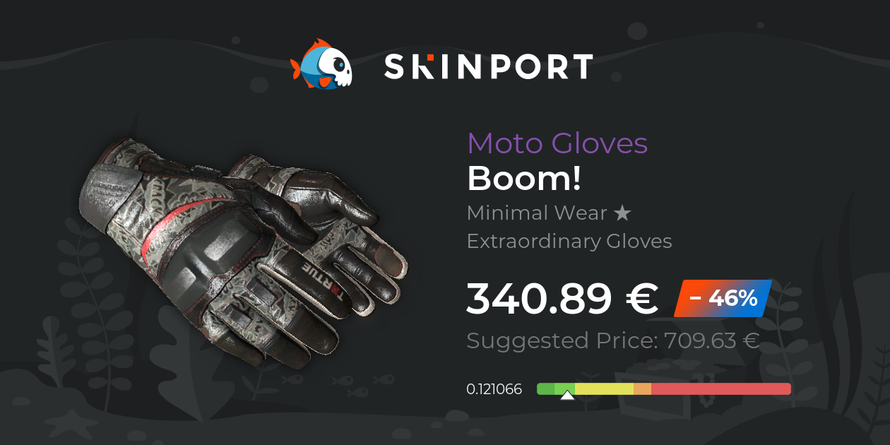 Moto Gloves | Boom! (Minimal Wear) - CS2 - Skinport