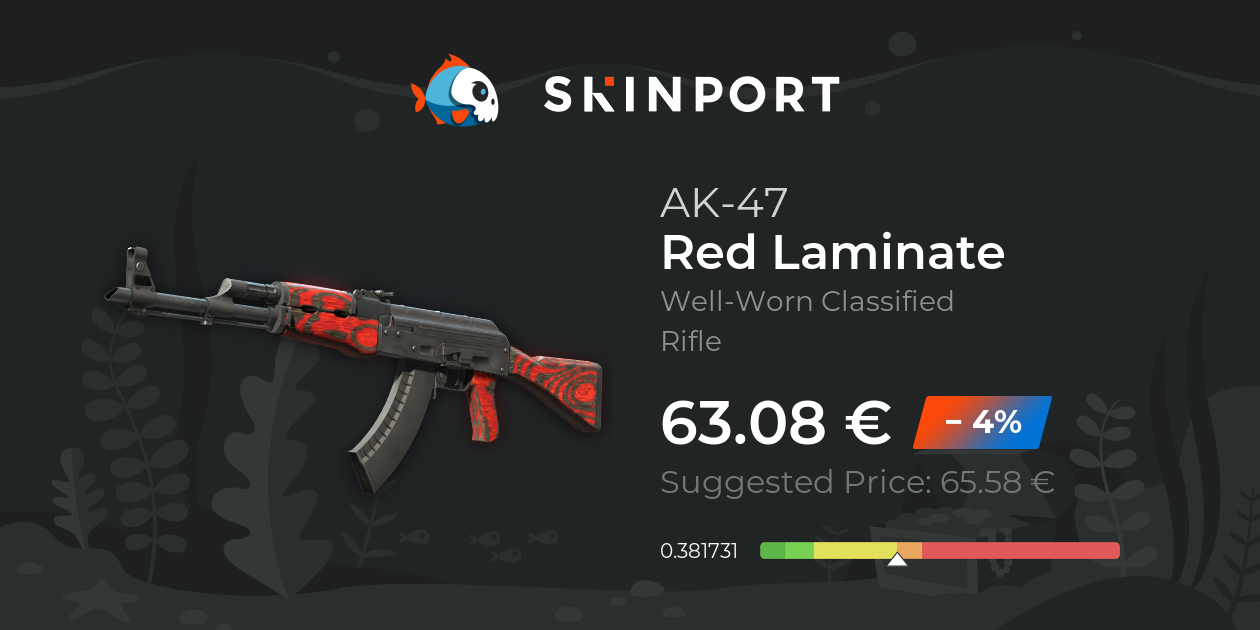 AK-47 | Red Laminate (Well-Worn) - Counter-Strike 2 - Skinport