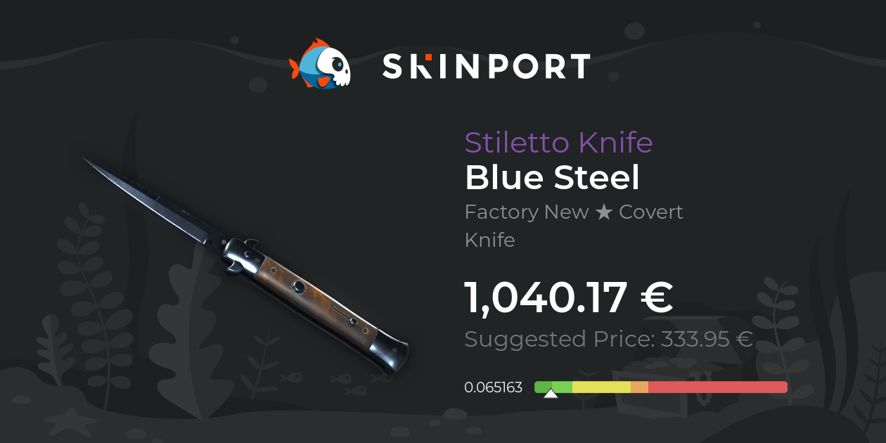Stiletto Knife | Blue Steel (Factory New) - Counter-Strike 2 - Skinport