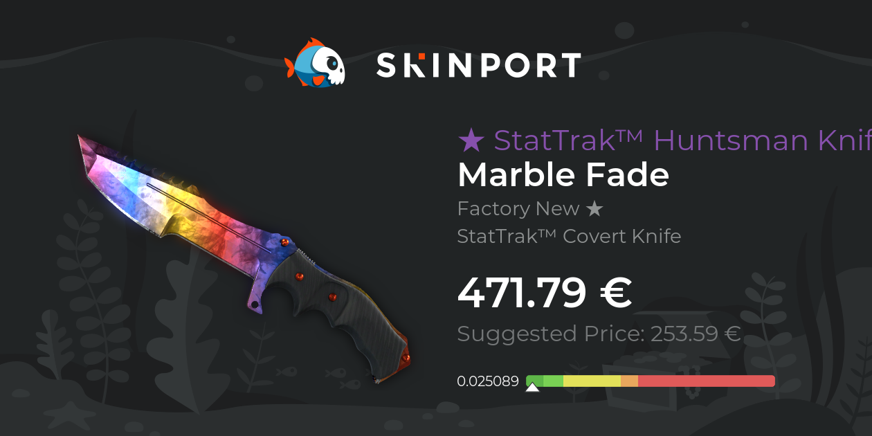 StatTrak™ Huntsman Knife | Marble Fade (Factory New) - Counter-Strike 2 ...