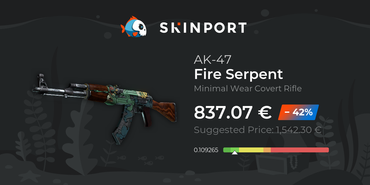 AK-47 | Fire Serpent (Minimal Wear) - Counter-Strike 2 - Skinport