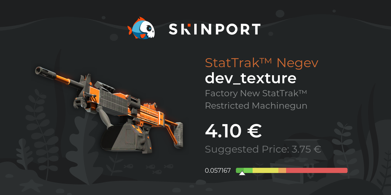 StatTrak™ Negev | dev_texture (Factory New) - Counter-Strike 2 - Skinport