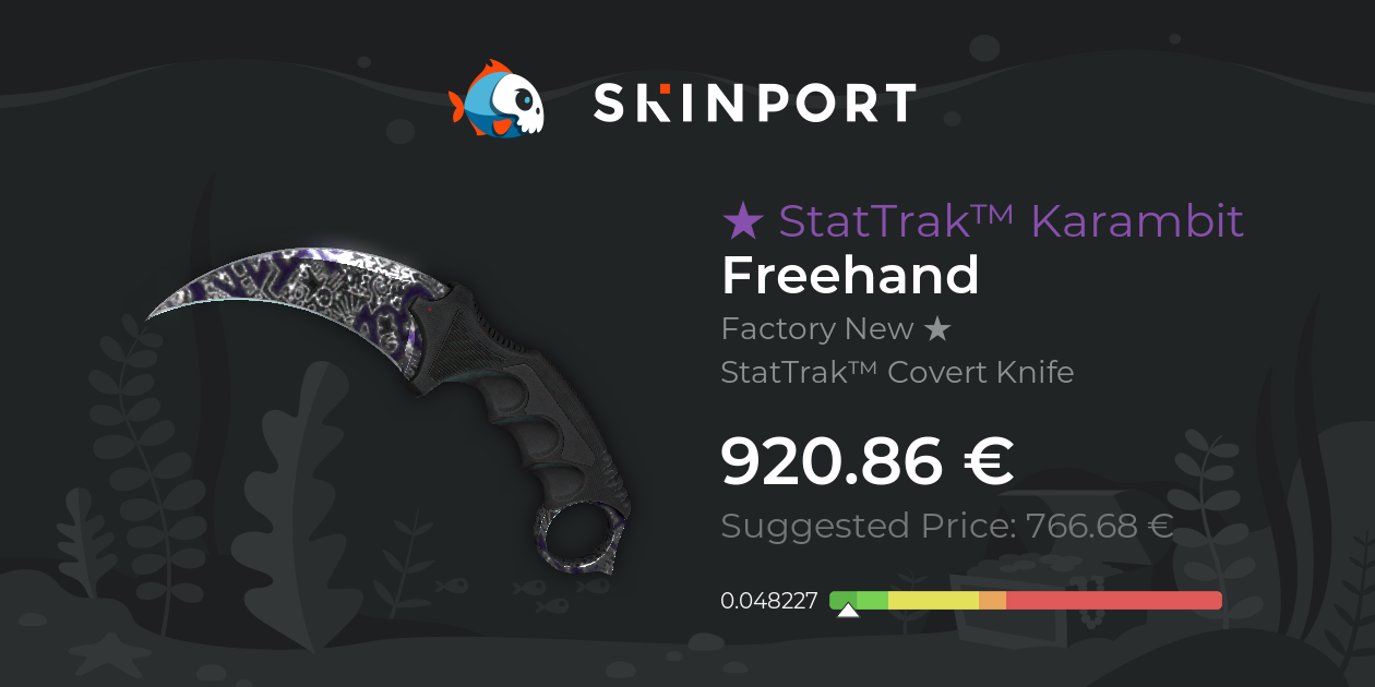 StatTrak™ Karambit | Freehand (Factory New) - CS:GO - Skinport
