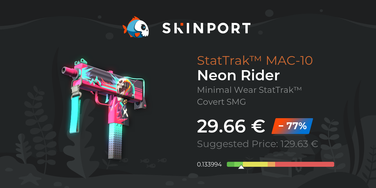 StatTrak™ MAC-10 | Neon Rider (Minimal Wear) - Counter-Strike 2 - Skinport