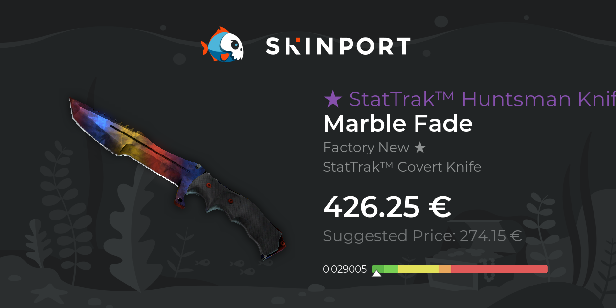 StatTrak™ Huntsman Knife | Marble Fade (Factory New) - CS:GO - Skinport