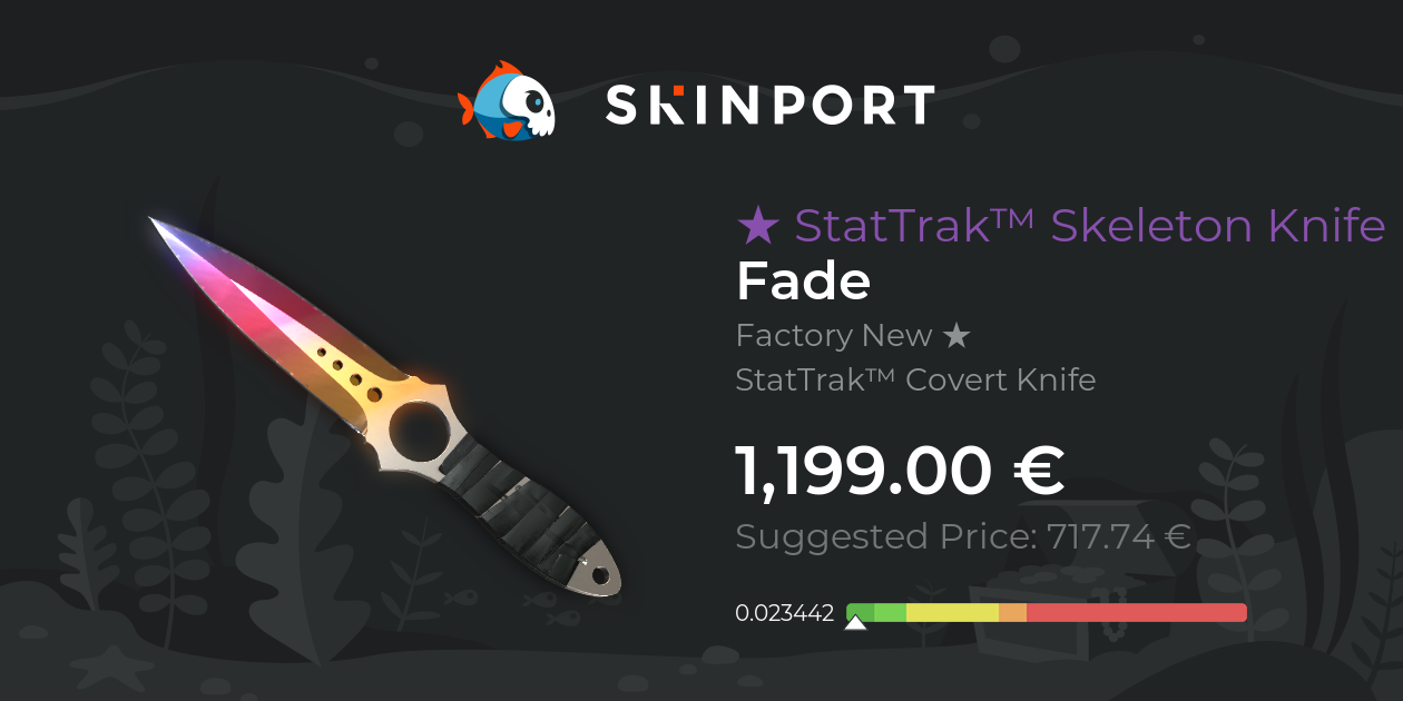 StatTrak™ Skeleton Knife | Fade (Factory New) - Counter-Strike 2 - Skinport