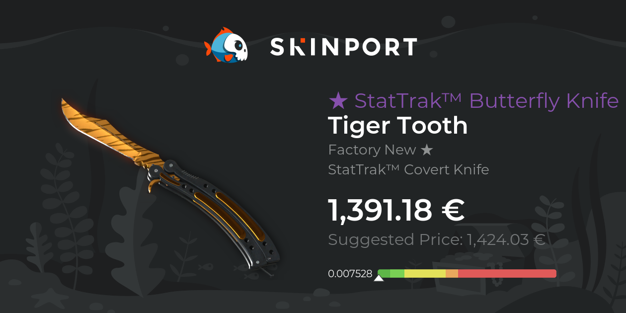 StatTrak™ Butterfly Knife | Tiger Tooth (Factory New) - Counter-Strike ...