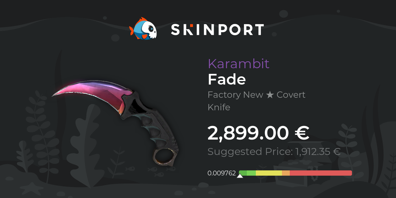 Karambit | Fade (Factory New) - Counter-Strike 2 - Skinport