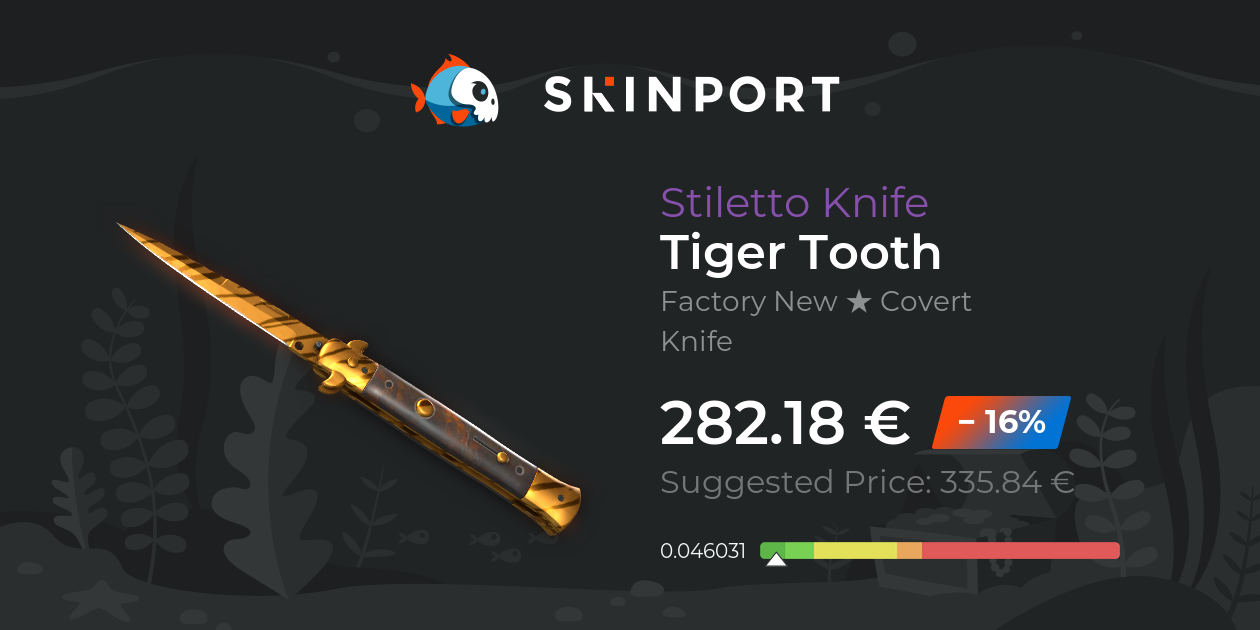 Stiletto Knife | Tiger Tooth (Factory New) - Counter-Strike 2 - Skinport
