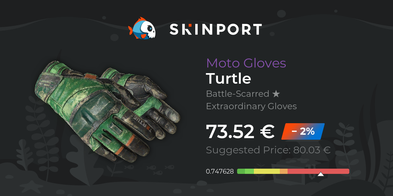 Moto Gloves | Turtle (Battle-Scarred) - Counter-Strike 2 - Skinport
