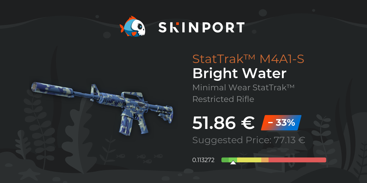 StatTrak™ M4A1-S | Bright Water (Minimal Wear) - Counter-Strike 2 ...