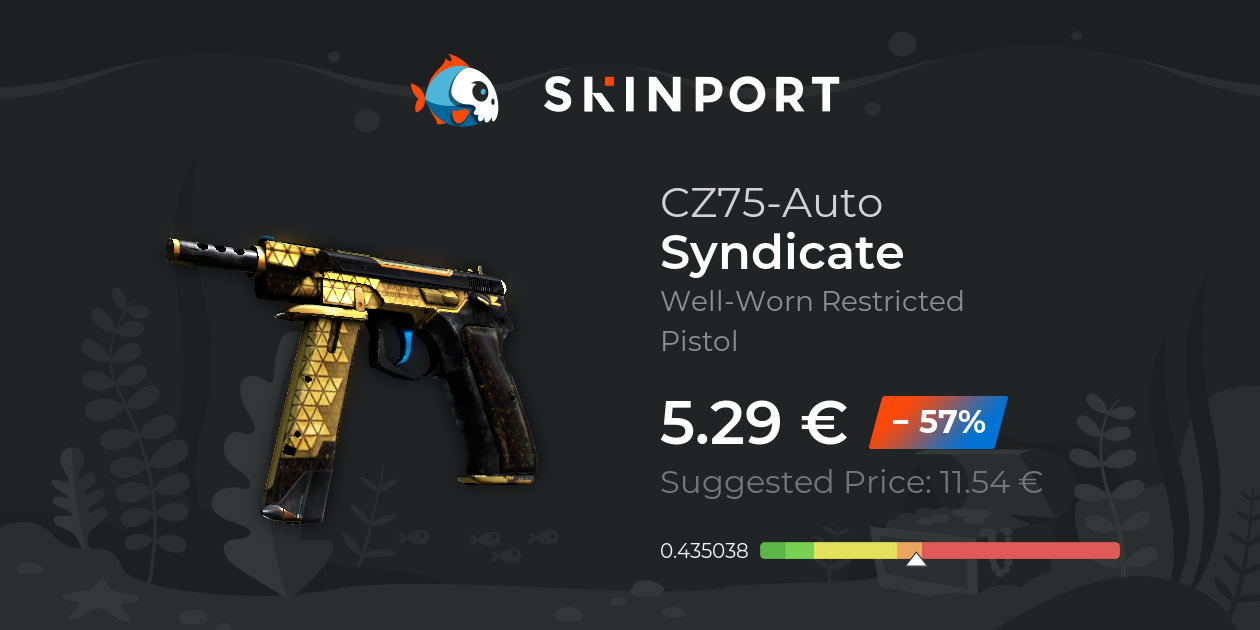CZ75-Auto | Syndicate (Well-Worn) - Counter-Strike 2 - Skinport