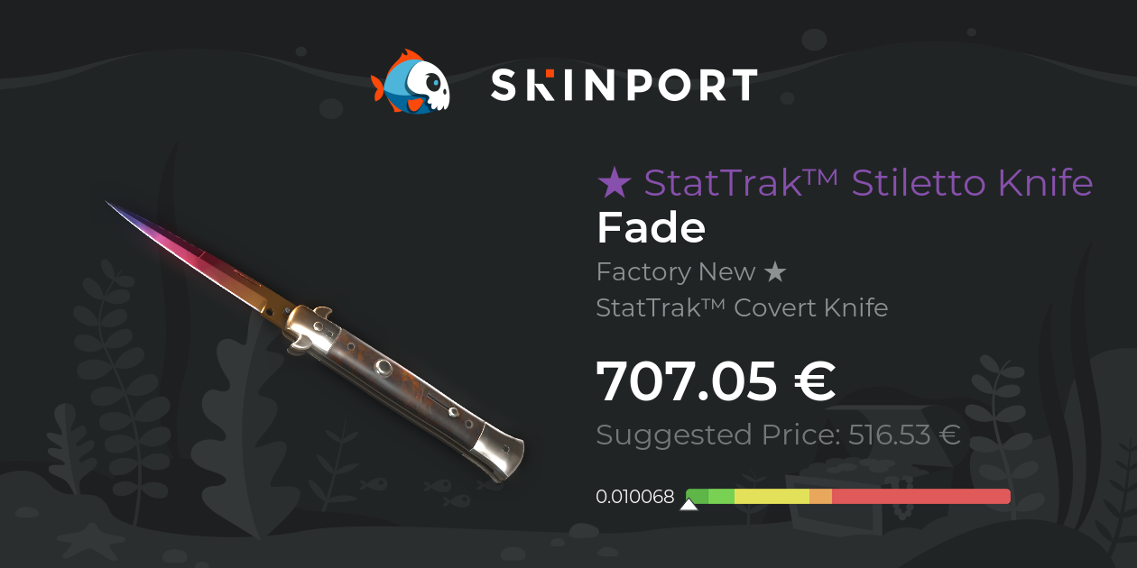 StatTrak™ Stiletto Knife | Fade (Factory New) - Counter-Strike 2 - Skinport