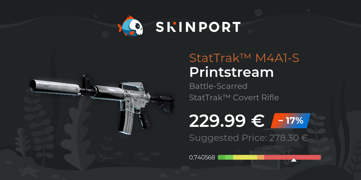 StatTrak™ M4A1-S | Printstream (Battle-Scarred) - Counter-Strike 2 - Skinport
