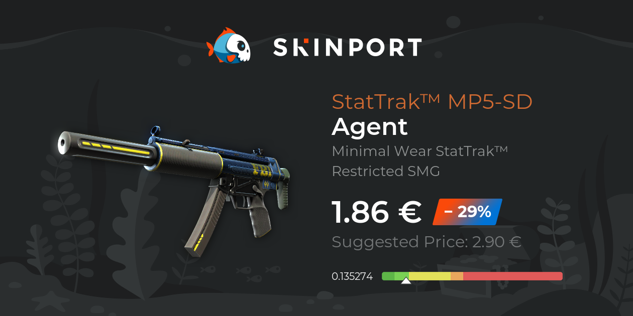 StatTrak™ MP5-SD | Agent (Minimal Wear) - Counter-Strike 2 - Skinport
