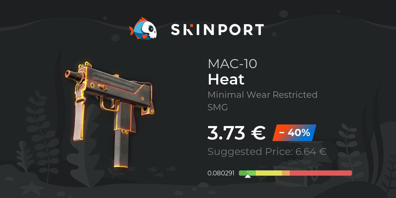 MAC-10 | Heat (Minimal Wear) - Counter-Strike 2 - Skinport