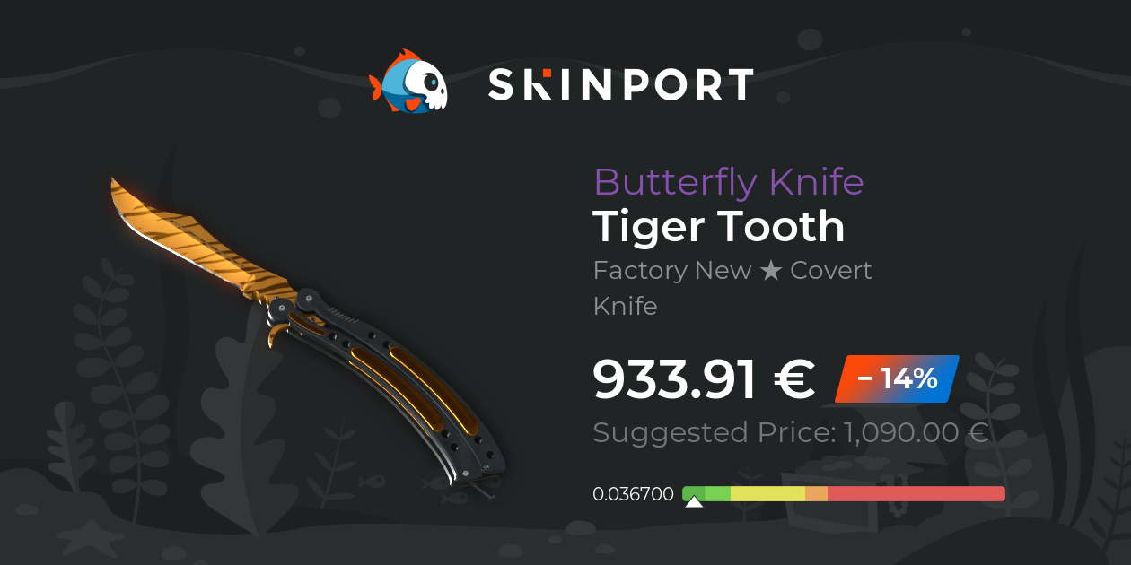 Butterfly Knife | Tiger Tooth (Factory New) - Counter-Strike 2 - Skinport