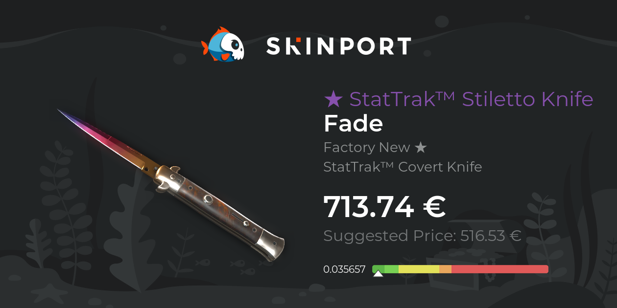 StatTrak™ Stiletto Knife | Fade (Factory New) - Counter-Strike 2 - Skinport