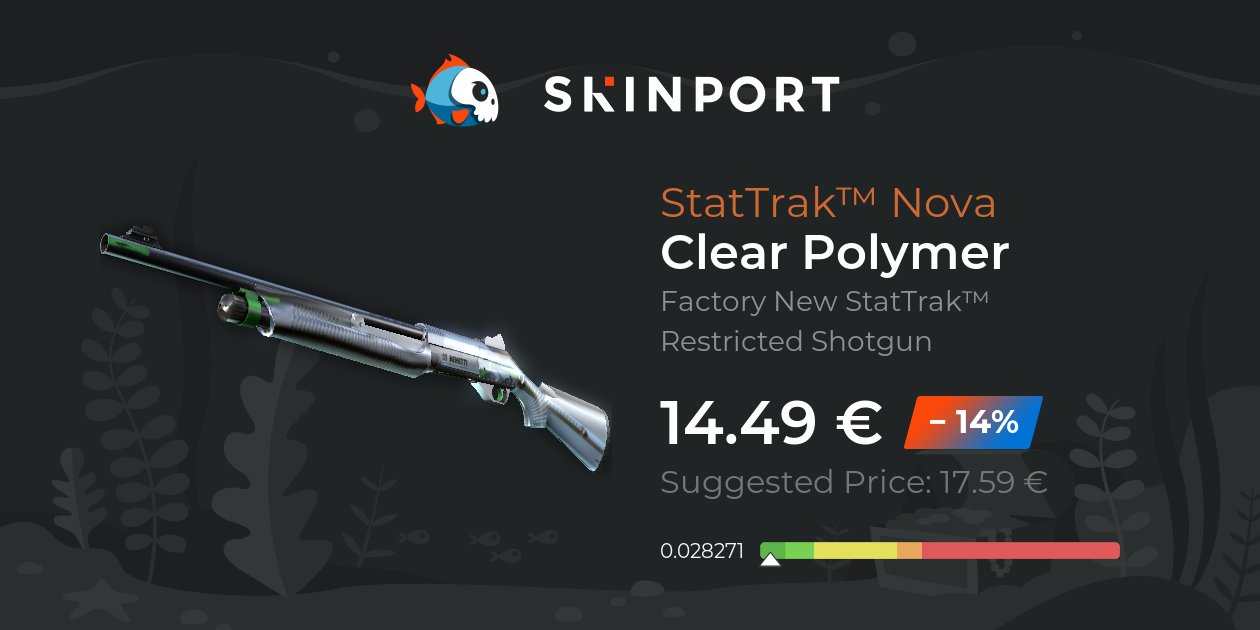 StatTrak™ Nova | Clear Polymer (Factory New) - CS2 - Skinport