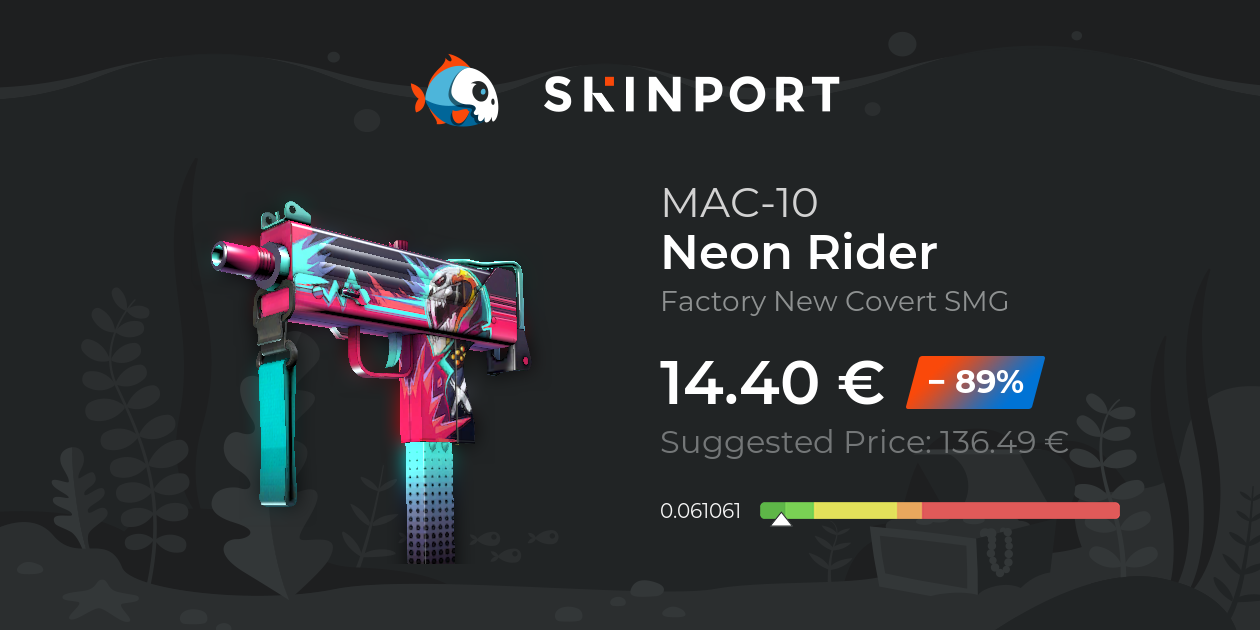 MAC-10 | Neon Rider (Factory New) - CS:GO - Skinport