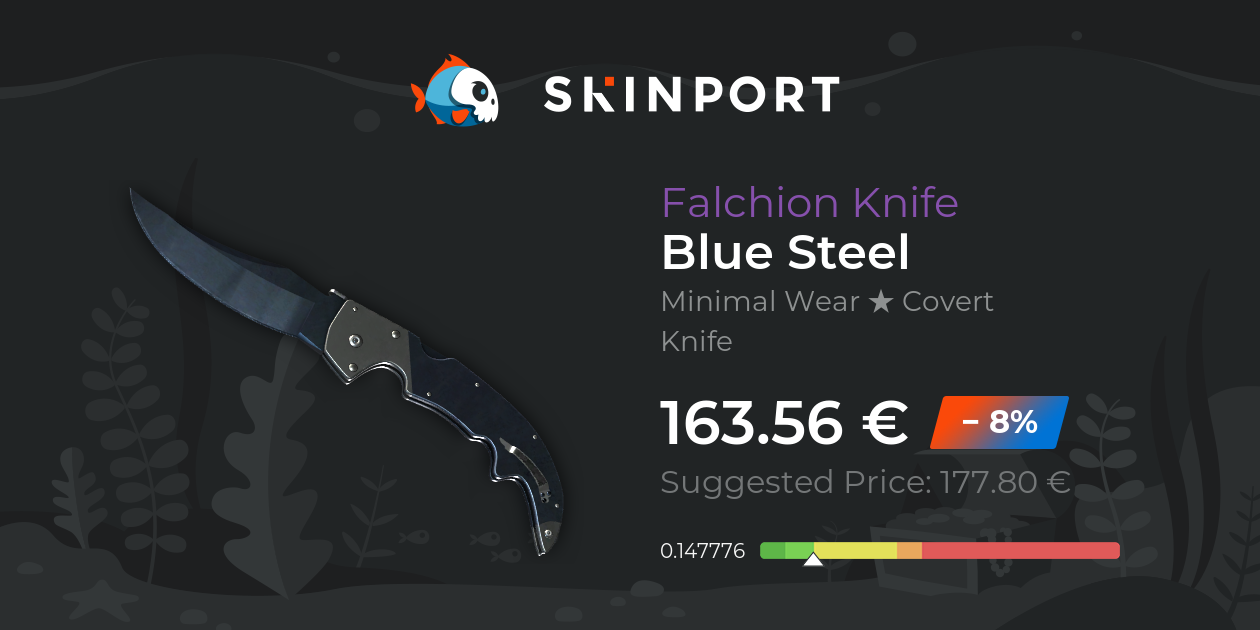 Falchion Knife | Blue Steel (Minimal Wear) - Counter-Strike 2 - Skinport