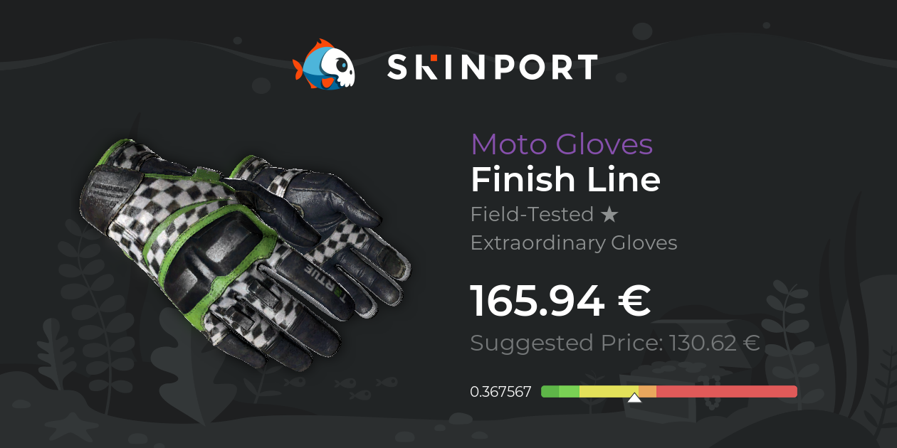 Moto Gloves | Finish Line (Field-Tested) - Counter-Strike 2 - Skinport