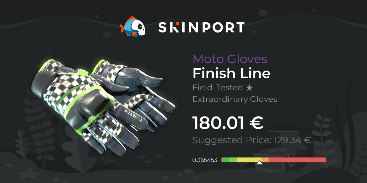 Moto Gloves | Finish Line (Field-Tested) - Counter-Strike 2 - Skinport