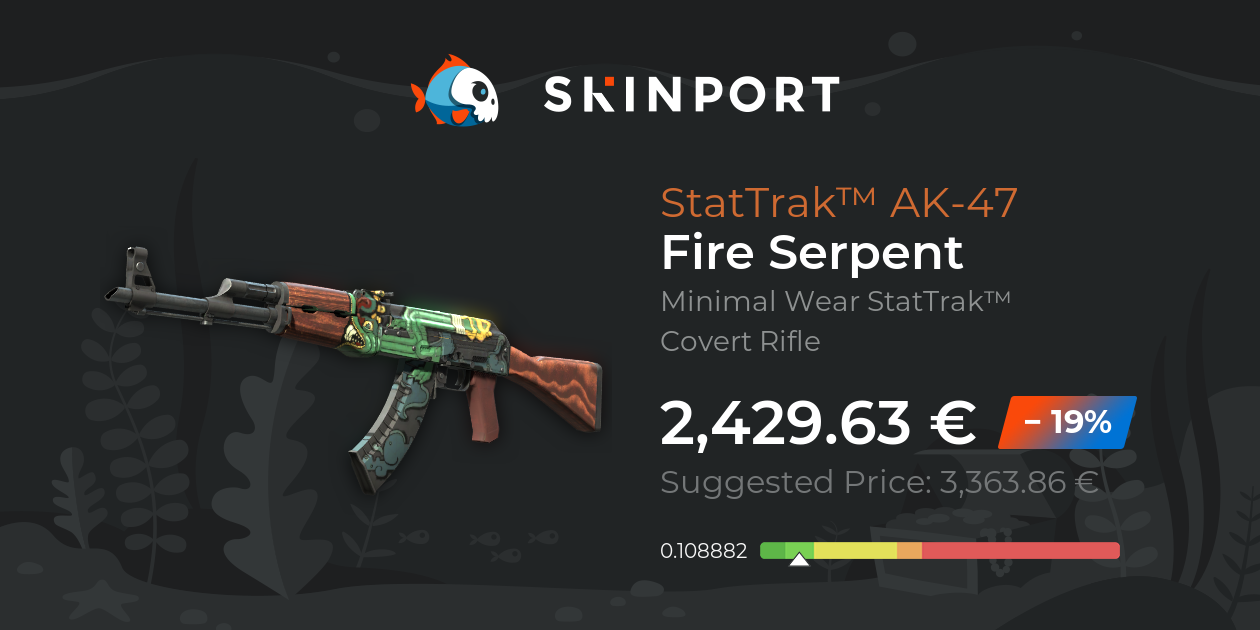 StatTrak™ AK-47 | Fire Serpent (Minimal Wear) - Counter-Strike 2 - Skinport