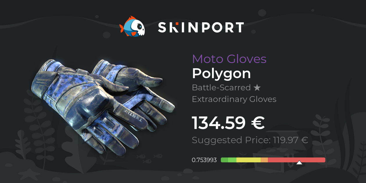 Moto Gloves | Polygon (Battle-Scarred) - Counter-Strike 2 - Skinport