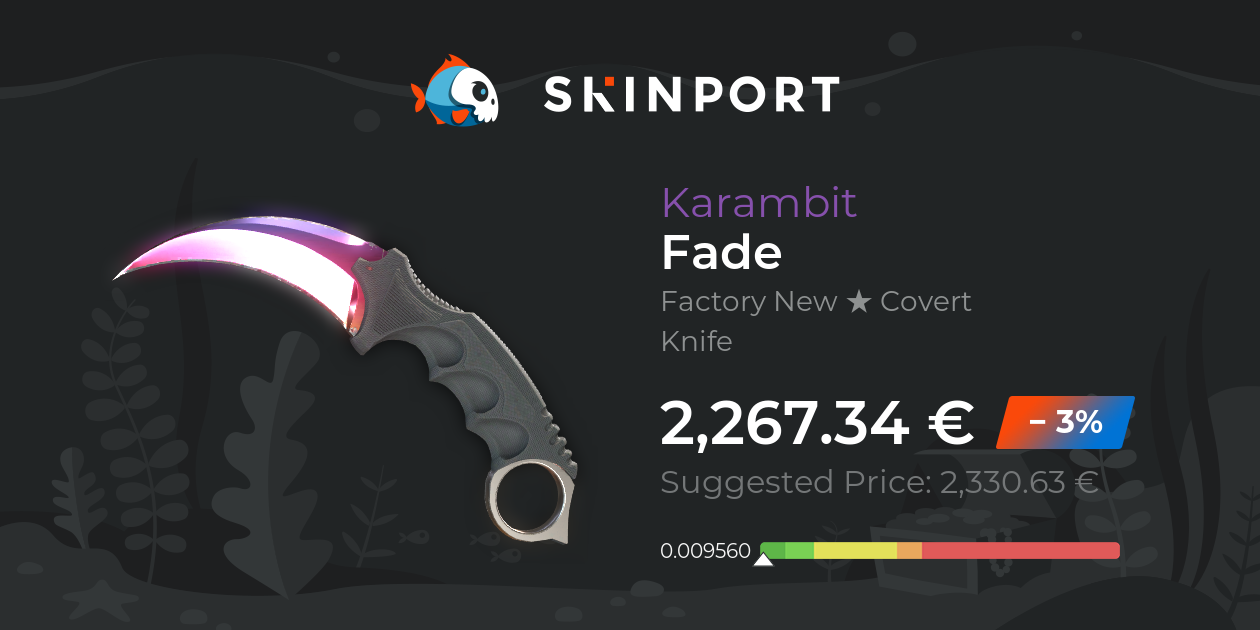 Karambit | Fade (Factory New) - Counter-Strike 2 - Skinport