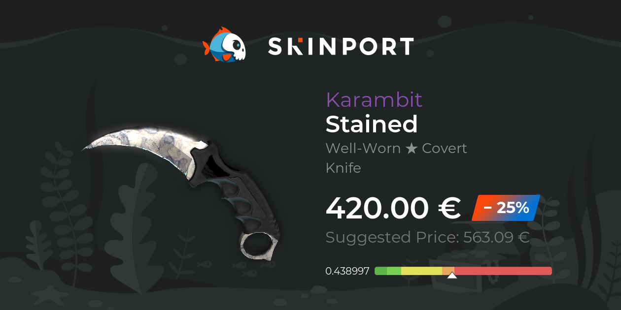 Karambit | Stained (Well-Worn) - Counter-Strike 2 - Skinport