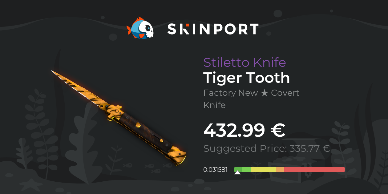 Stiletto Knife | Tiger Tooth (Factory New) - Counter-Strike 2 - Skinport