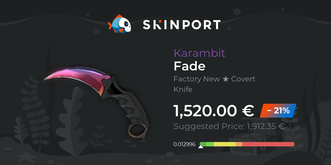 Karambit | Fade (Factory New) - CS:GO - Skinport