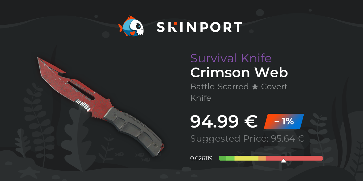 Survival Knife | Crimson Web (Battle-Scarred) - Counter-Strike 2 - Skinport