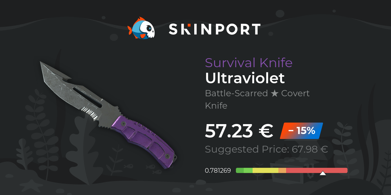 Survival Knife | Ultraviolet (Battle-Scarred) - Counter-Strike 2 - Skinport