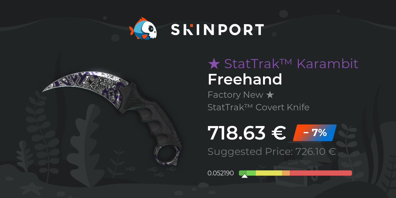 StatTrak™ Karambit | Freehand (Factory New) - CS:GO - Skinport