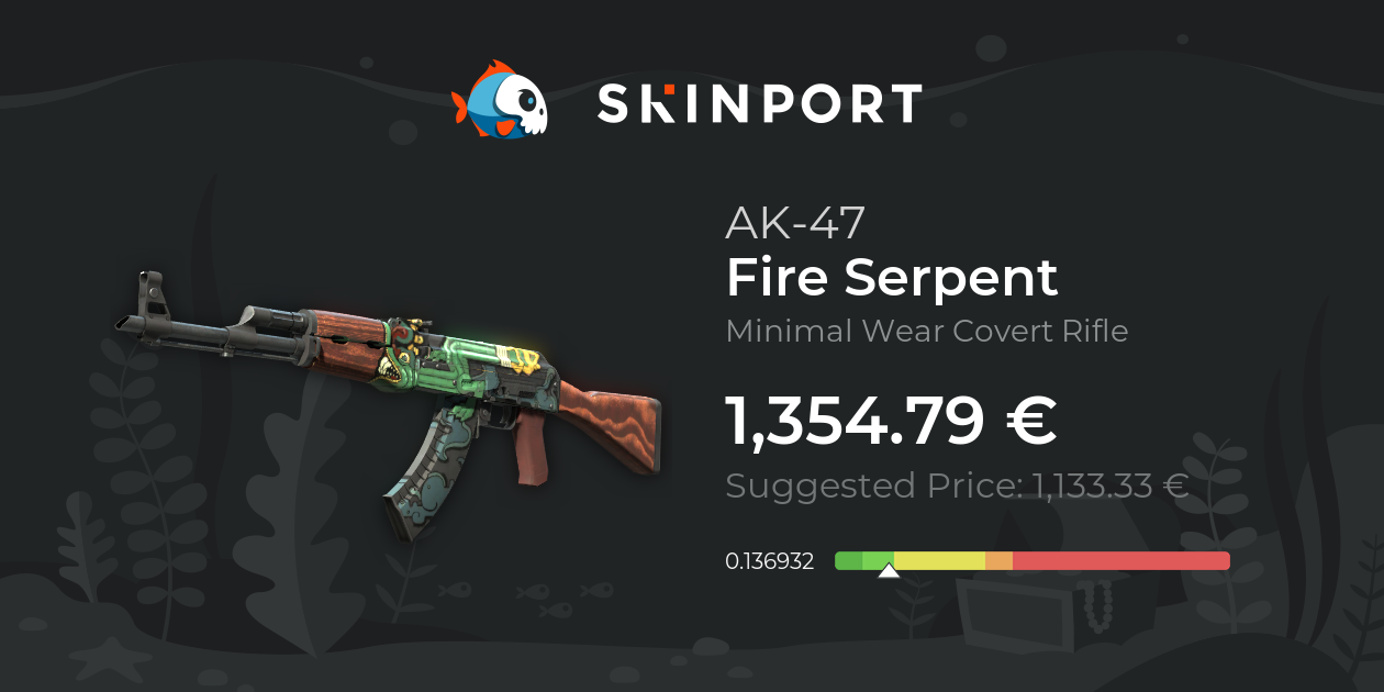 AK-47 | Fire Serpent (Minimal Wear) - Counter-Strike 2 - Skinport