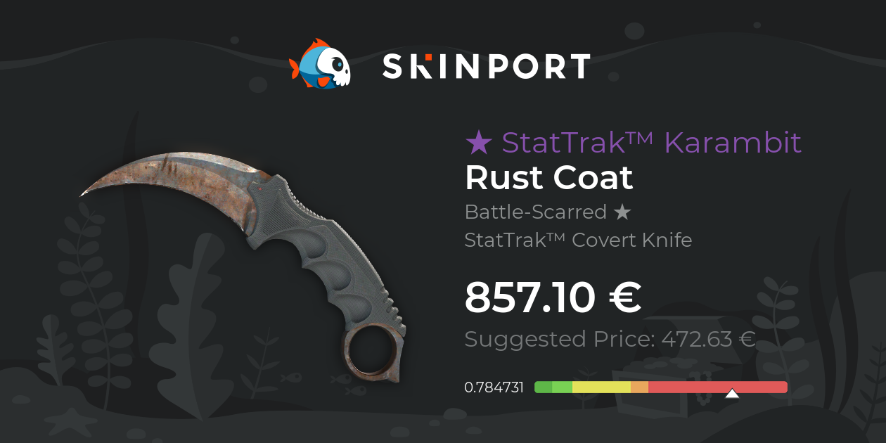StatTrak™ Karambit | Rust Coat (Battle-Scarred) - Counter-Strike 2 ...