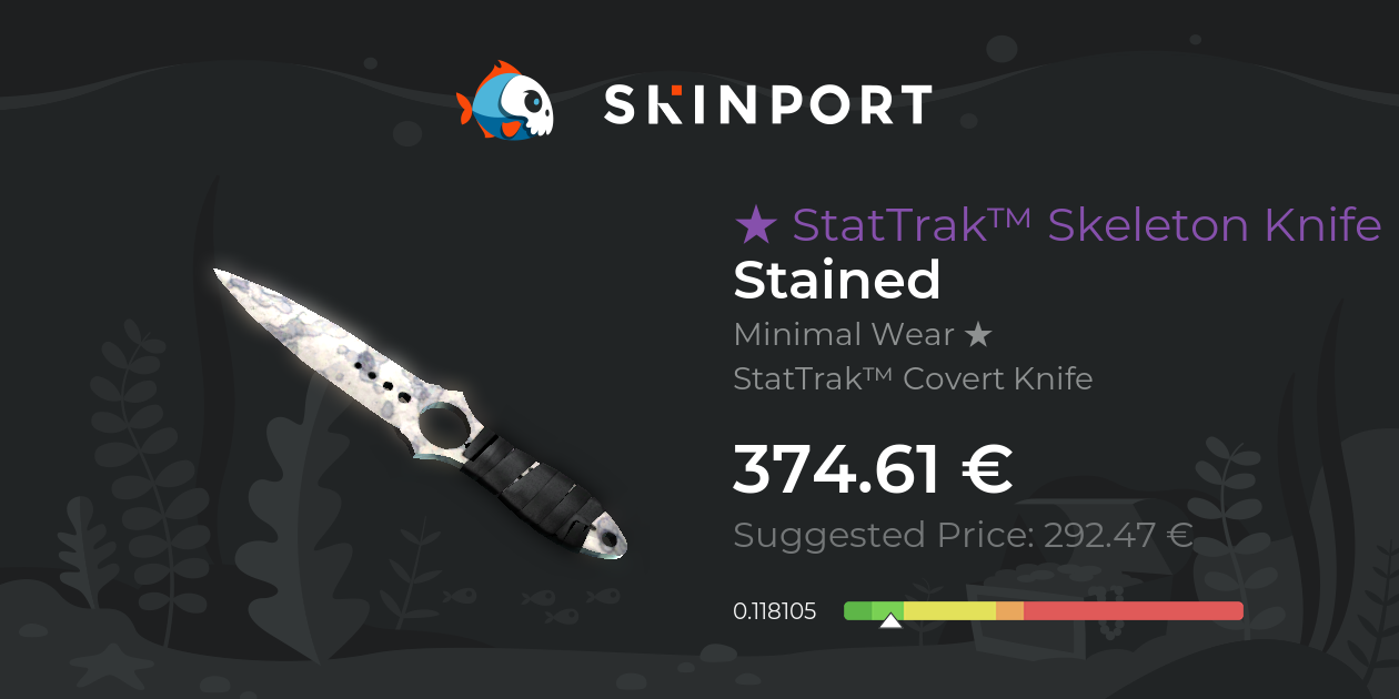 StatTrak™ Skeleton Knife | Stained (Minimal Wear) - Counter-Strike 2 ...