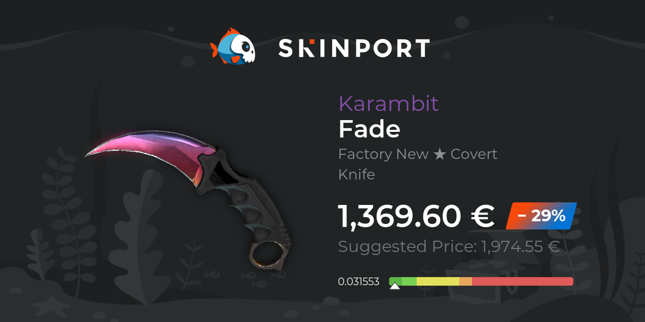 Karambit | Fade (Factory New) - Counter-Strike 2 - Skinport
