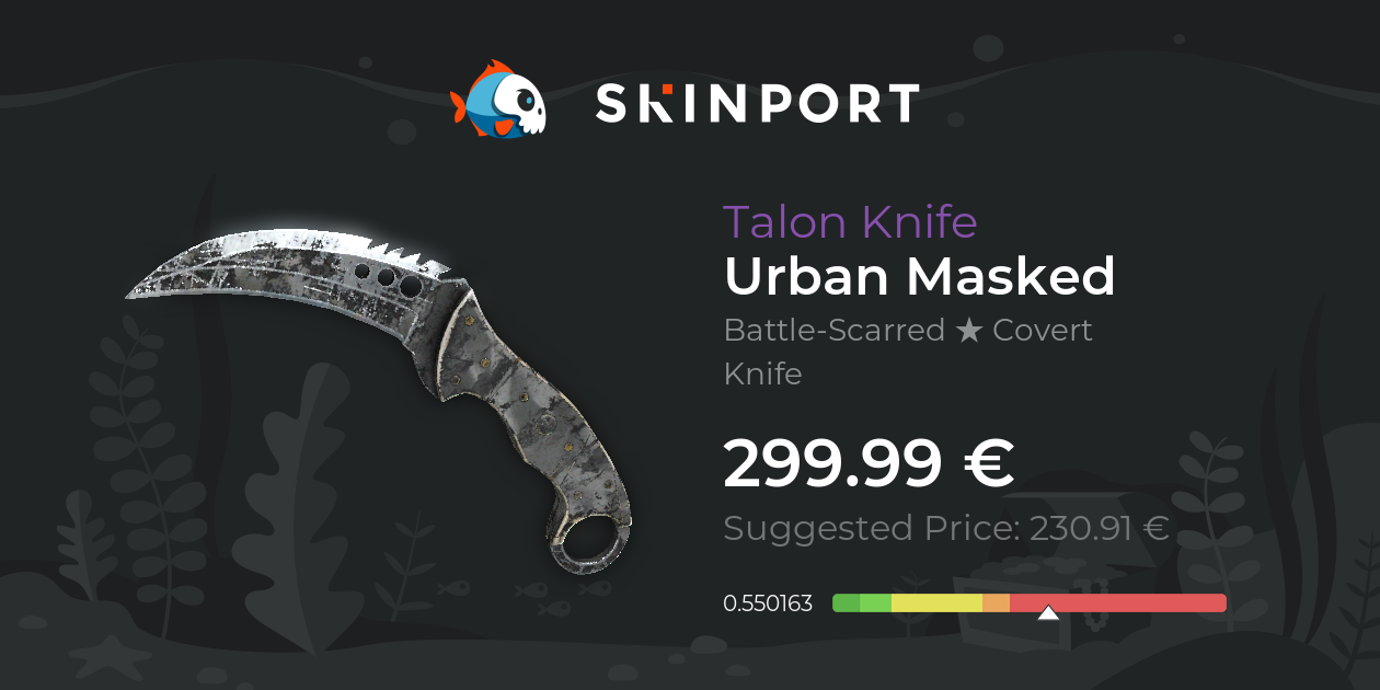 Talon Knife | Urban Masked (Battle-Scarred) - Counter-Strike 2 - Skinport