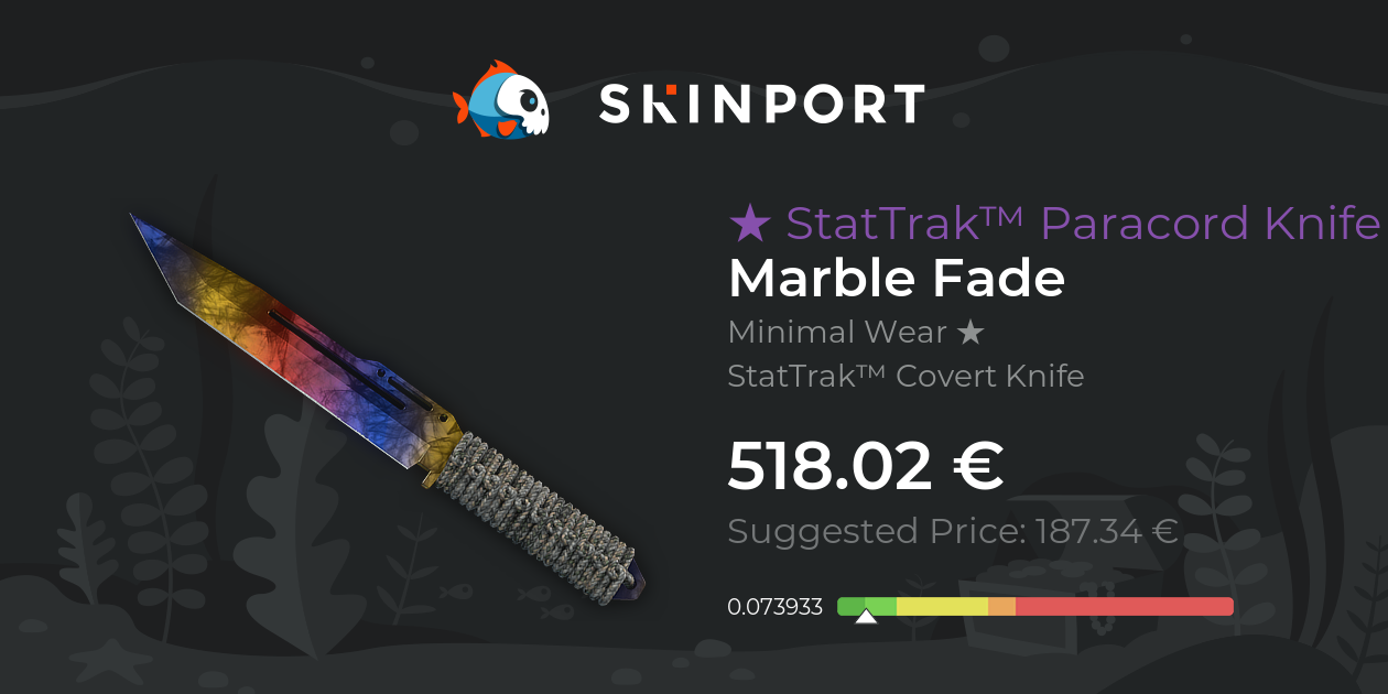 StatTrak™ Paracord Knife | Marble Fade (Minimal Wear) - Counter-Strike ...
