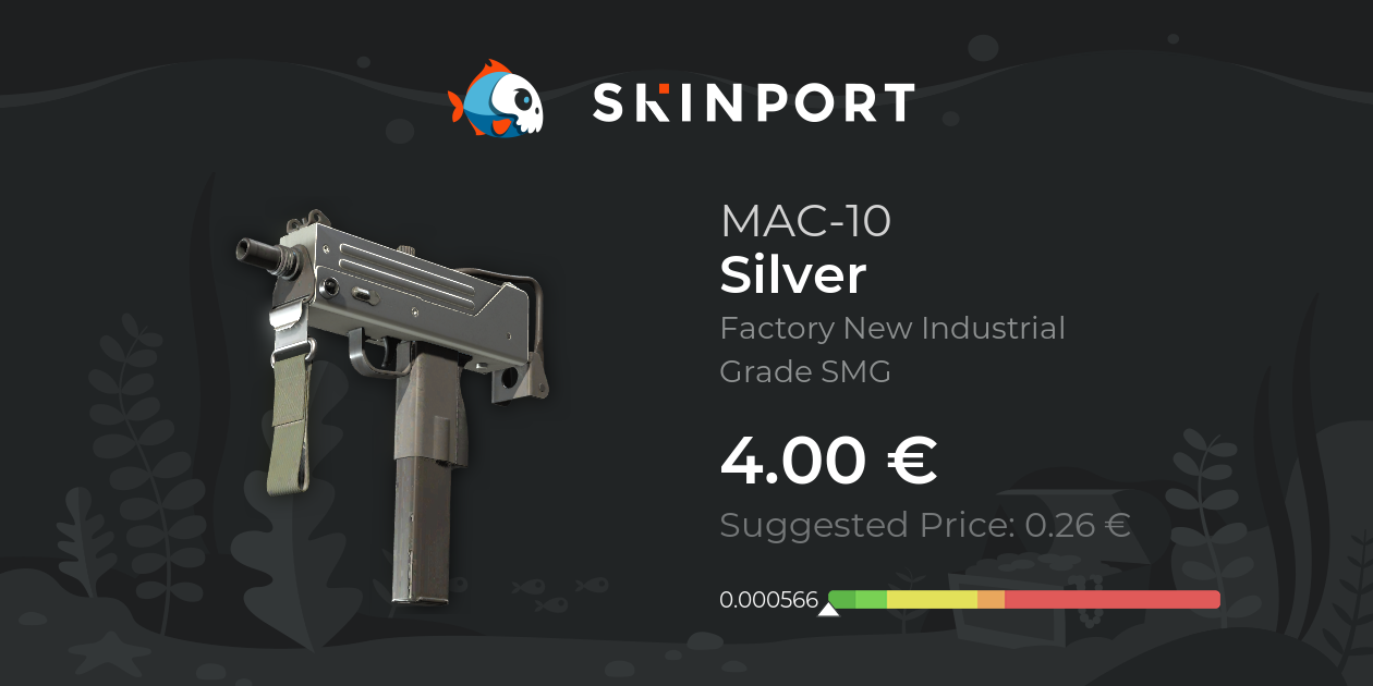 MAC-10 | Silver (Factory New) - Counter-Strike 2 - Skinport