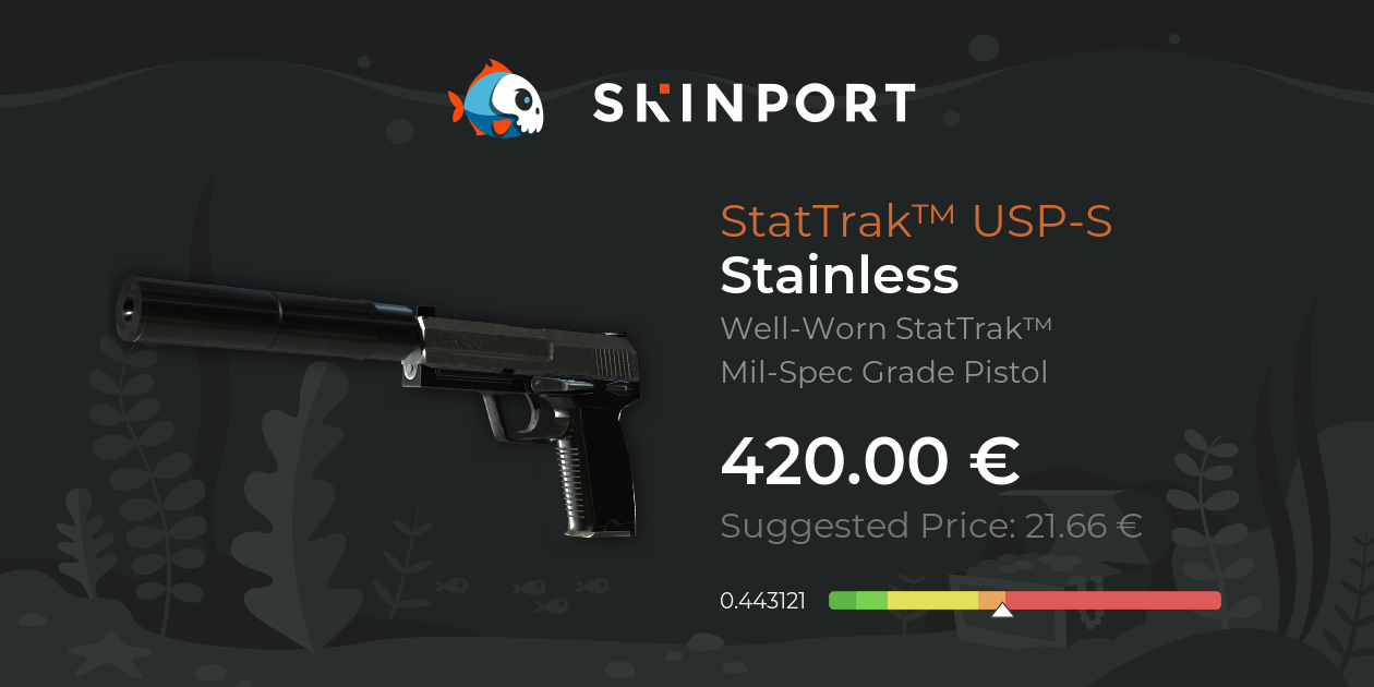 StatTrak™ USP-S | Stainless (Well-Worn) - Counter-Strike 2 - Skinport
