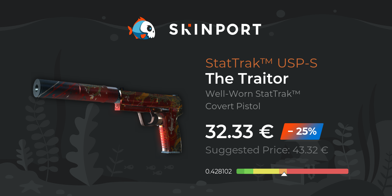 StatTrak™ USP-S | The Traitor (Well-Worn) - Counter-Strike 2 - Skinport