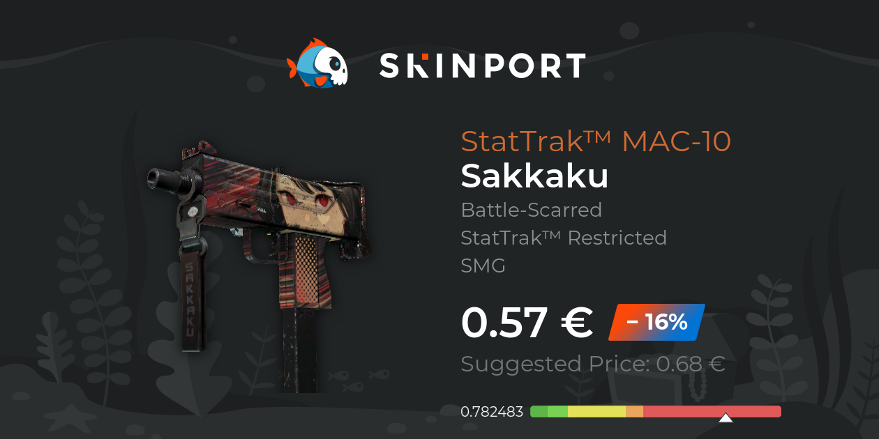 StatTrak™ MAC-10 | Sakkaku (Battle-Scarred) - Counter-Strike 2 - Skinport
