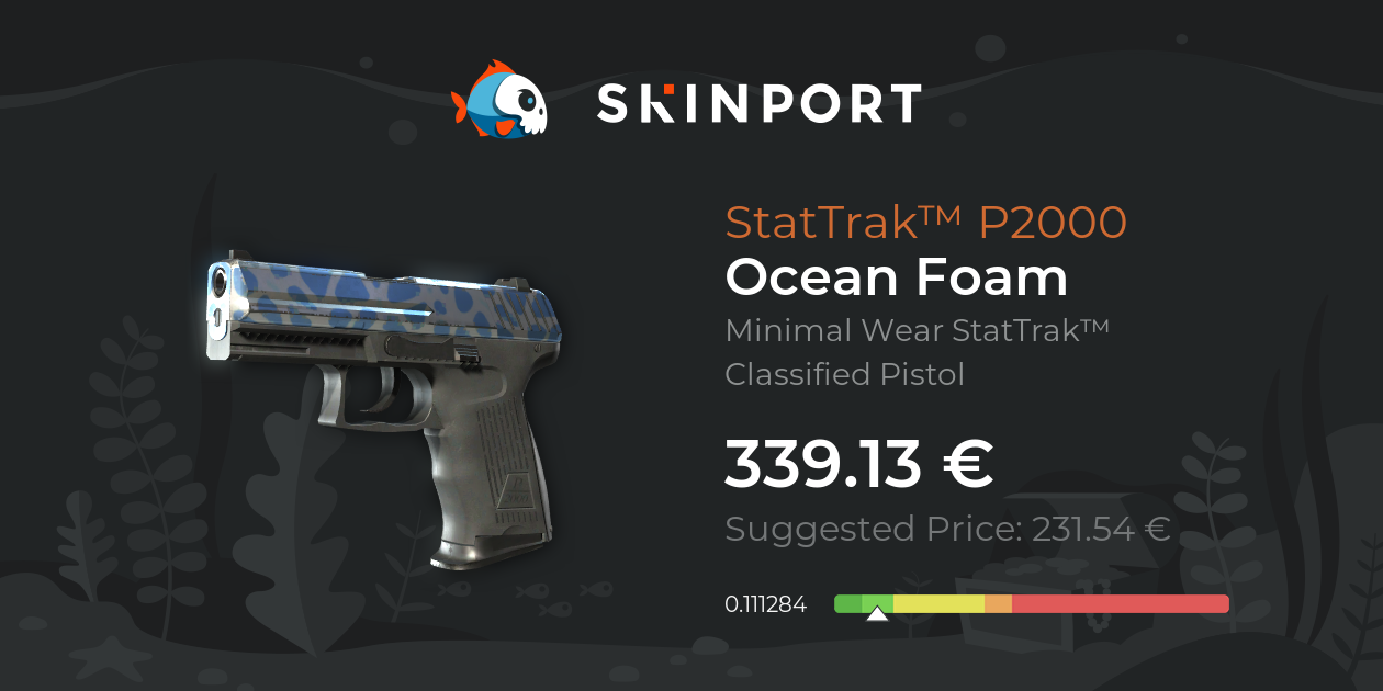 StatTrak™ P2000 | Ocean Foam (Minimal Wear) - Counter-Strike 2 - Skinport