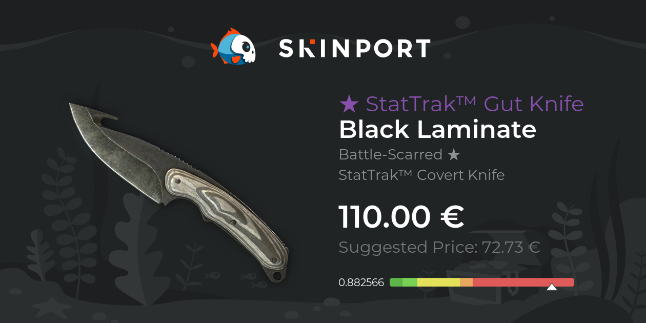 StatTrak™ Gut Knife | Black Laminate (Battle-Scarred) - Counter-Strike ...