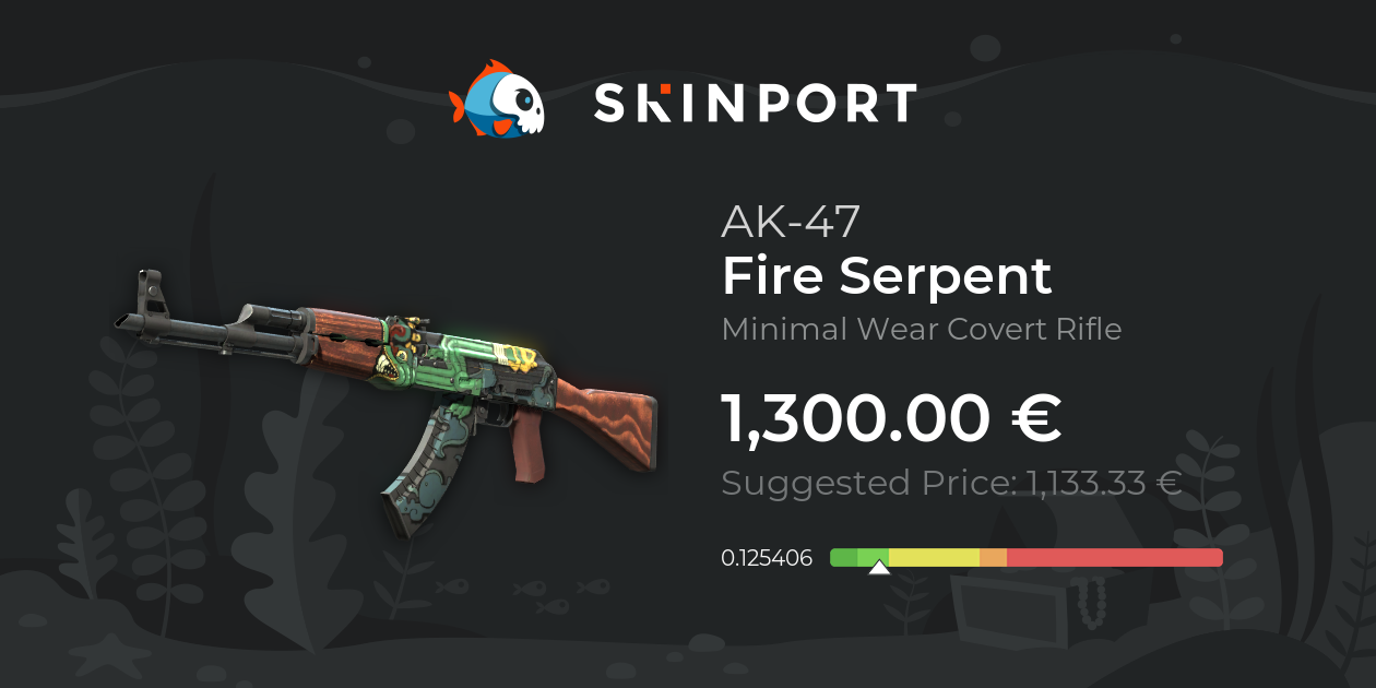 AK-47 | Fire Serpent (Minimalt slitage) - Counter-Strike 2 - Skinport