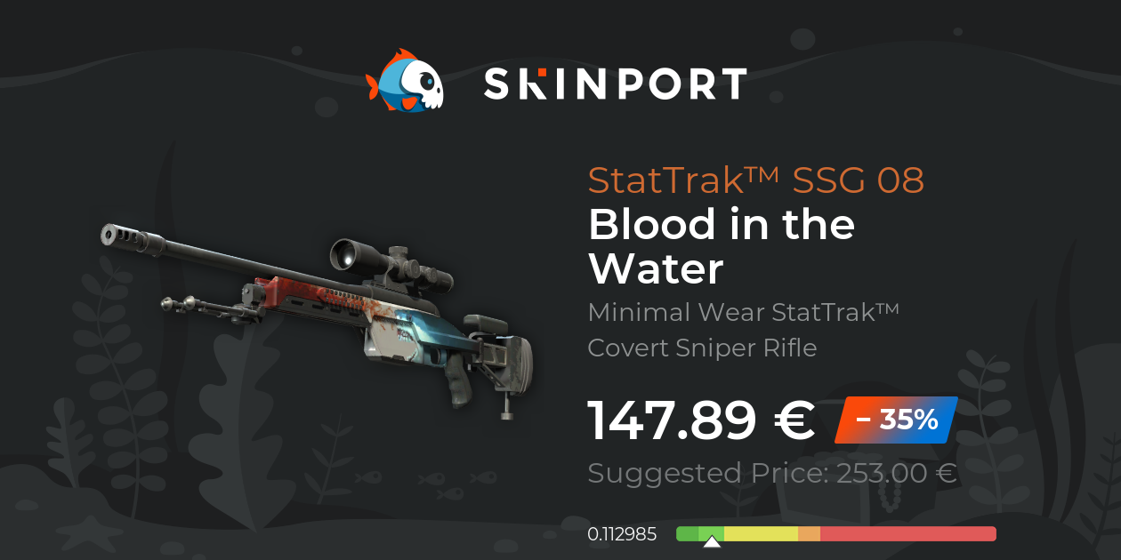 StatTrak™ SSG 08 | Blood in the Water (Minimal Wear) - Counter-Strike 2 - Skinport